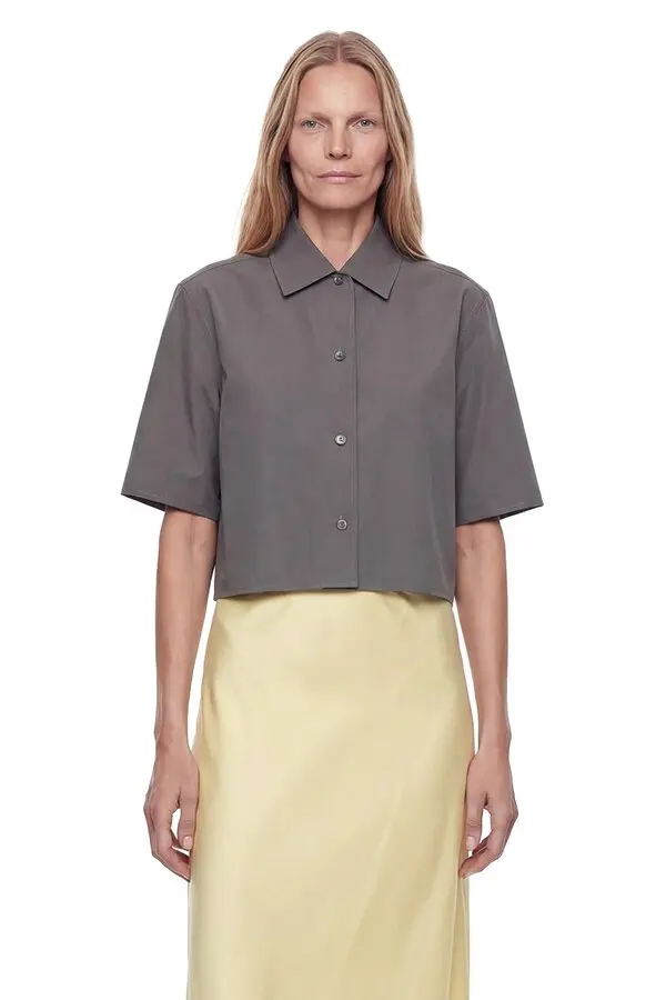 JIL SANDER Cropped Cotton Poplin Shirt