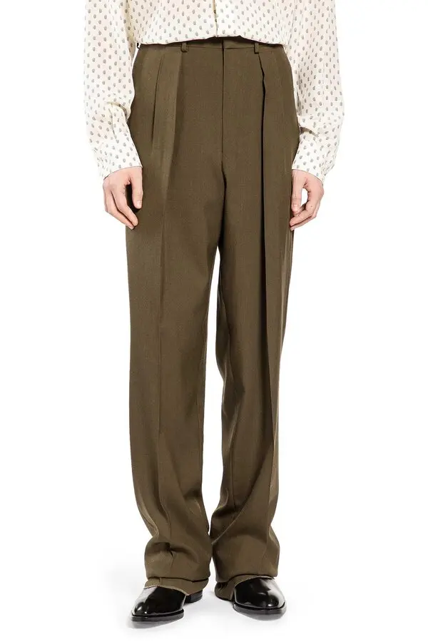 TOM FORD Double Pleat Trousers - Green