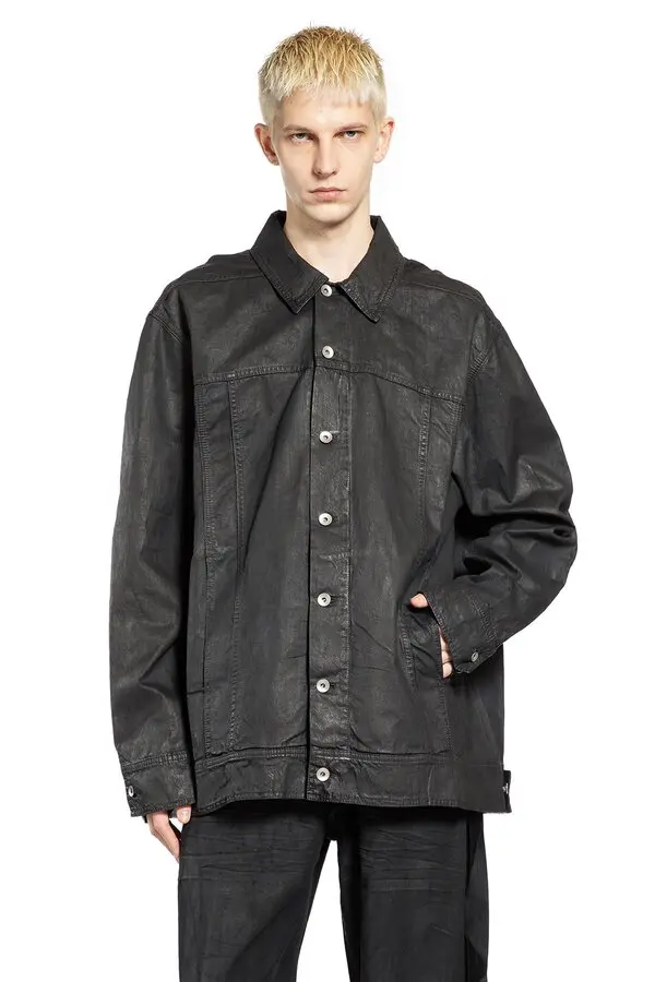 Rick Owens Temple Jumbo Worker Jacket - Black