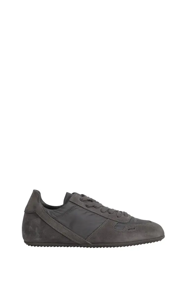 Rick Owens Temple Minimal Suede And Technical Fabric Sneakers - Grey