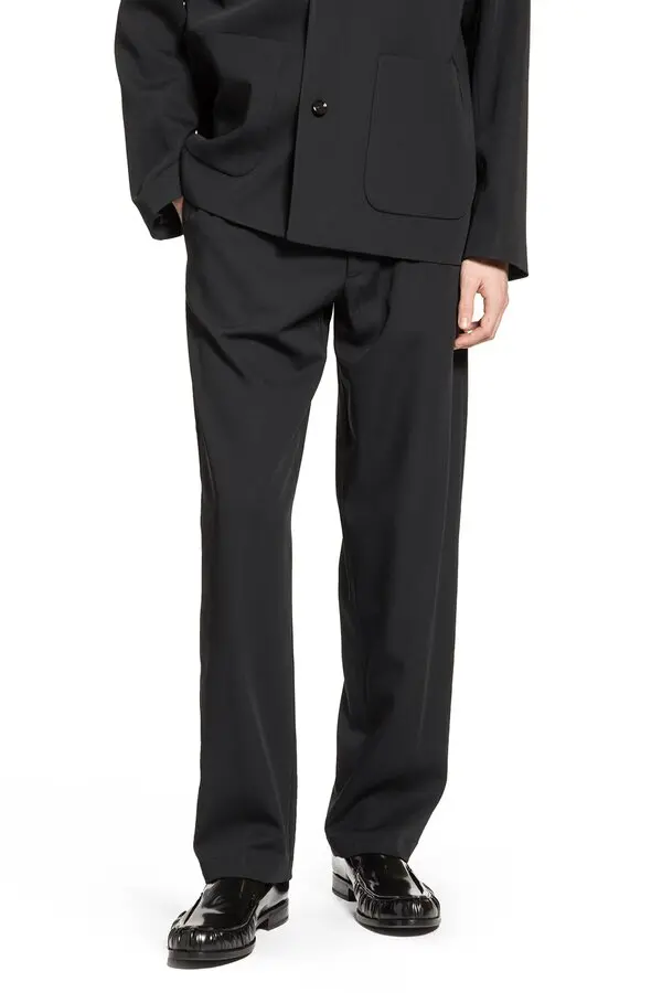 LARDINI Linen Cotton Silk Trousers - Black