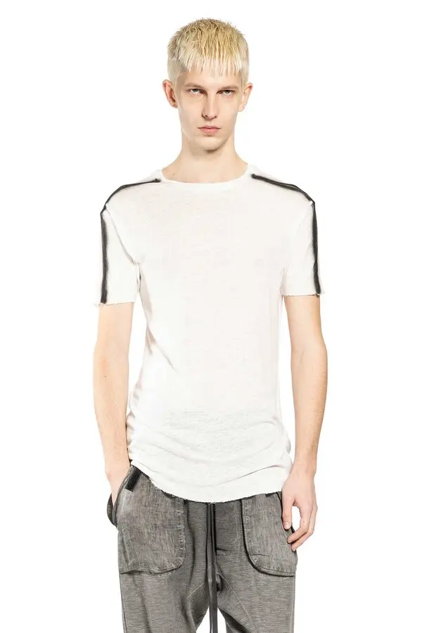 THOM KROM Spliced Viscose Linen T-shirt