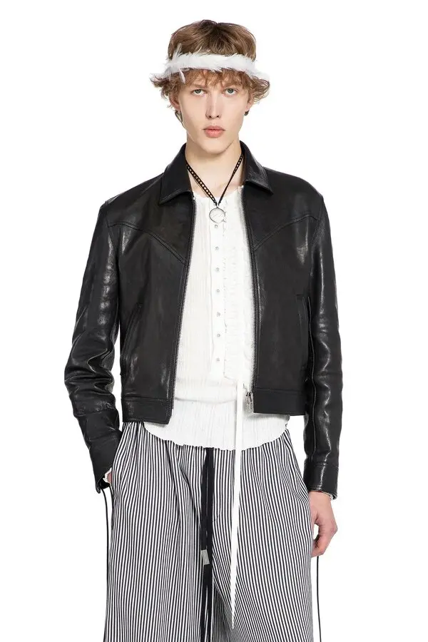 ANN DEMEULEMEESTER Ulv Western Jacket In Leather