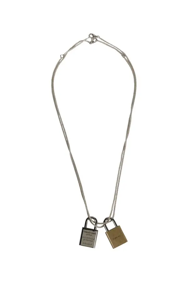 Our Legacy Mixed-metal Padlock Pendant Necklace - Gold