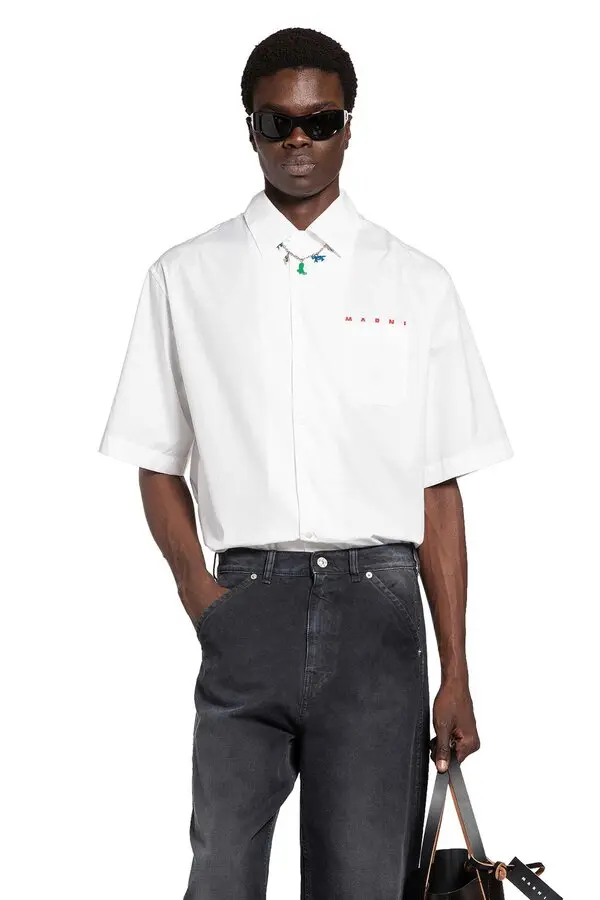 Marni Peeping Logo Bowling Shirt