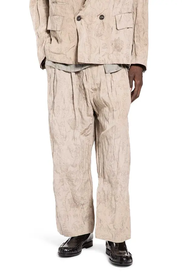 ZIGGY CHEN Printed Organic Cotton Trousers