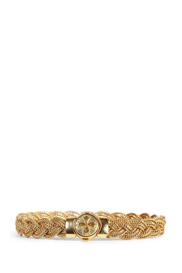 Emanuele Bicocchi Braided Logo Clasp Bracelet In -plated Sterling Silver - Gold