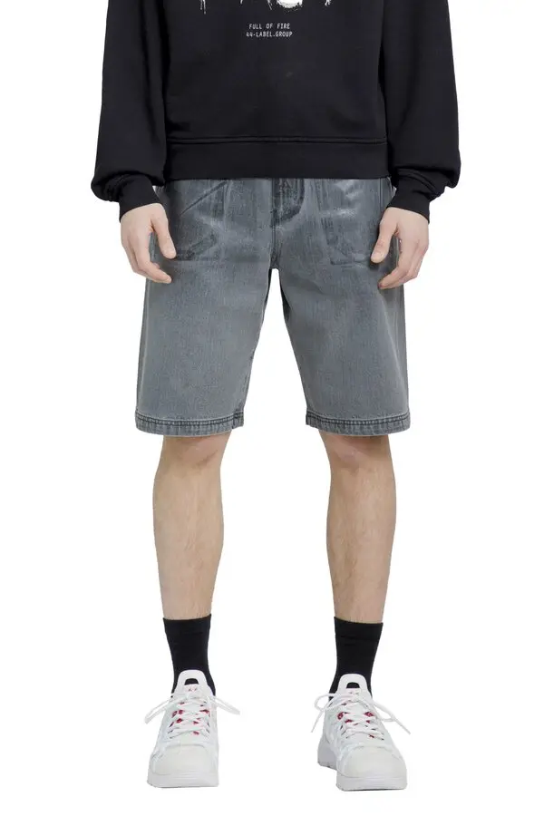 44 LABEL GROUP Washed Waxed Denim Shorts