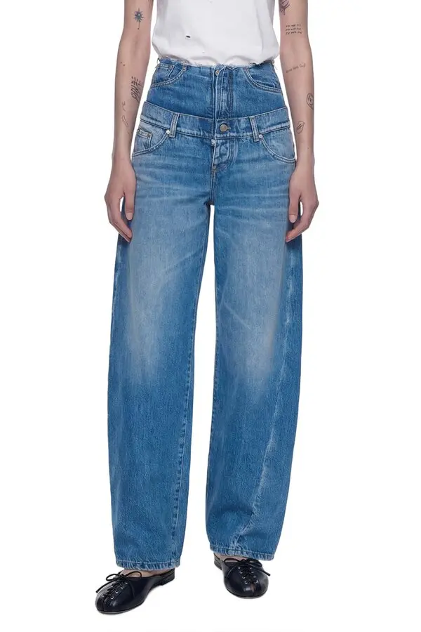 NVL GARDE Double Layer Wide Leg Jeans