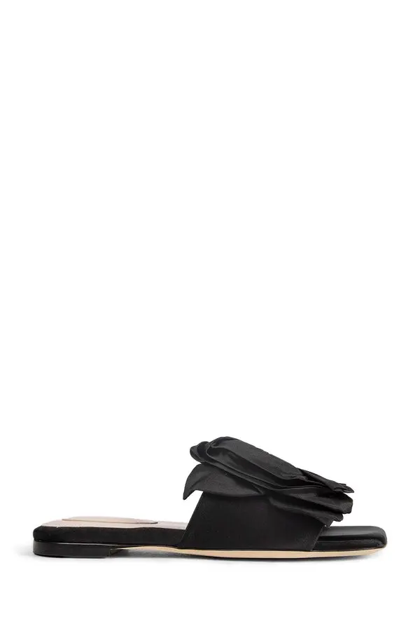 Simone Rocha Pressed Rosette Slides - Black