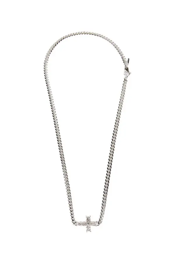 Emanuele Bicocchi Sterling Notre Dame Cross Chain Necklace - Silver