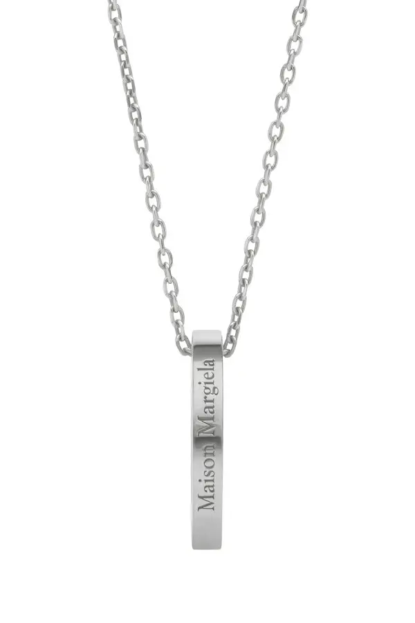MAISON MARGIELA Sterling Logo Pendant Necklace - Silver