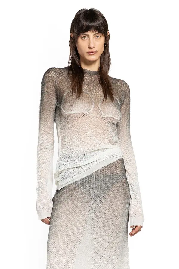 MAISON MARGIELA Sheer Knit Long Sleeve Top