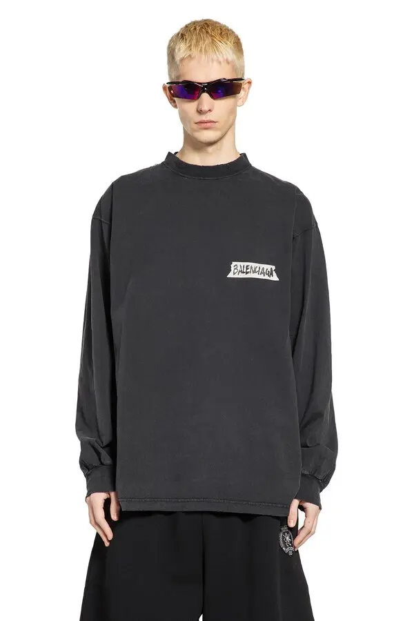 Balenciaga Masking Tape Long Sleeve T-shirt - Black