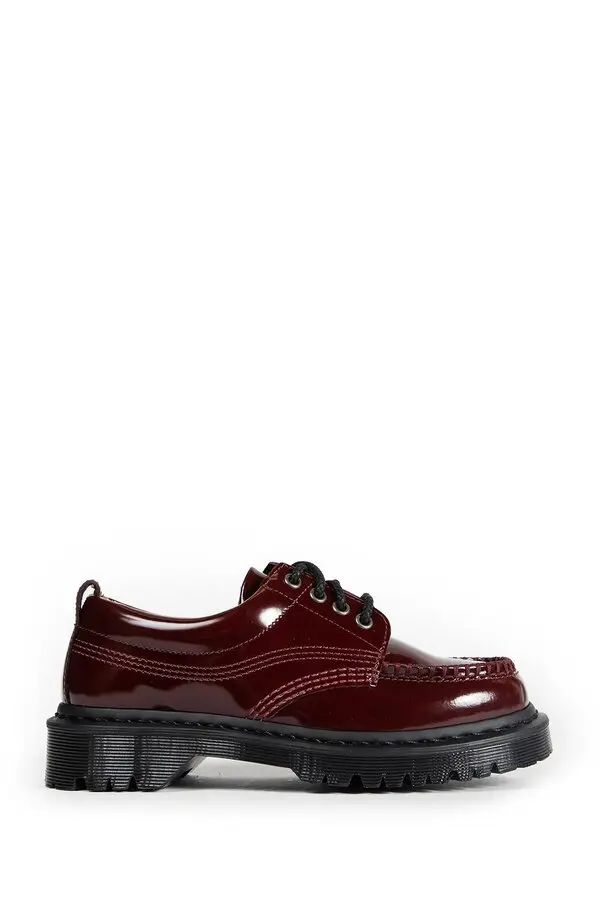 Dr. Martens Lowell Lacquered Moc Toe Shoes - Red