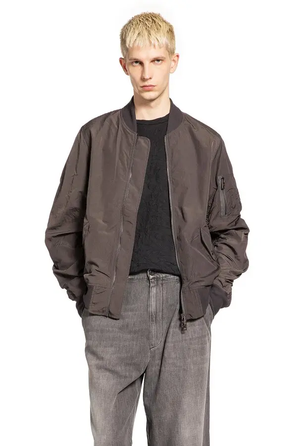 GIORGIO BRATO Gathered Nylon Bomber Jacket