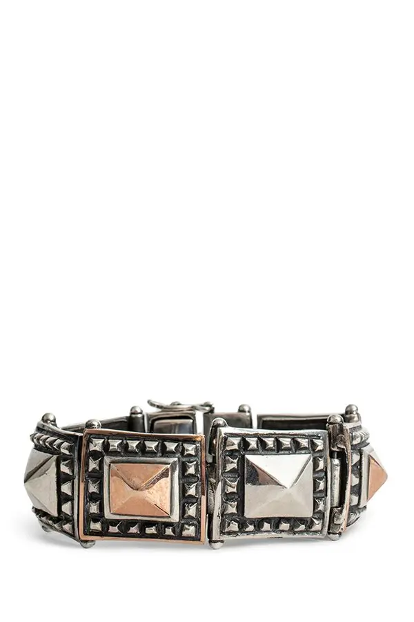 KD2024 Sterling And Rose Gold Tone Pyramid Link Bracelet
