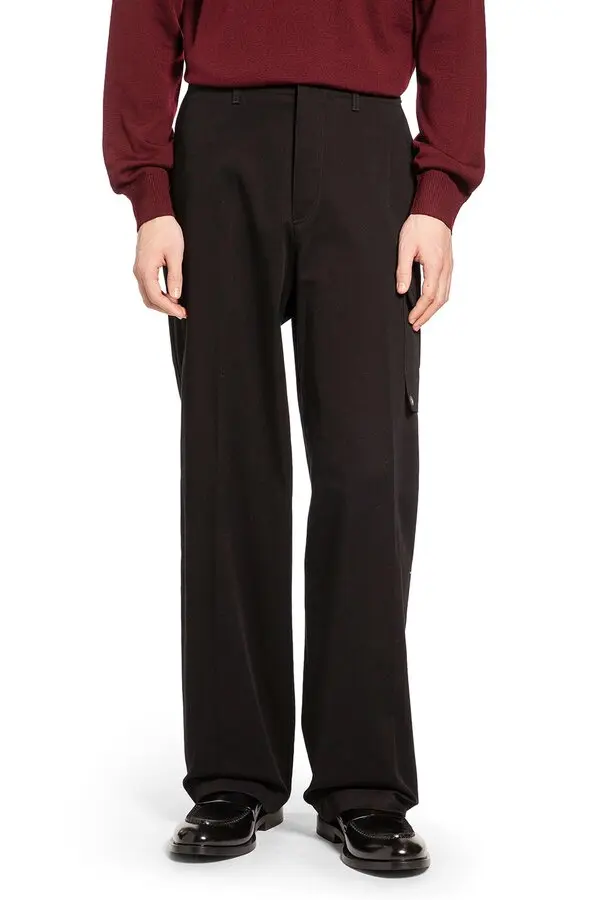 Fendi Cotton Gabardine Cargo Trousers - Black