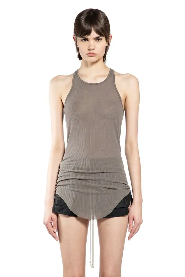 Rick Owens Ribbed Viscose Silk Tank Top