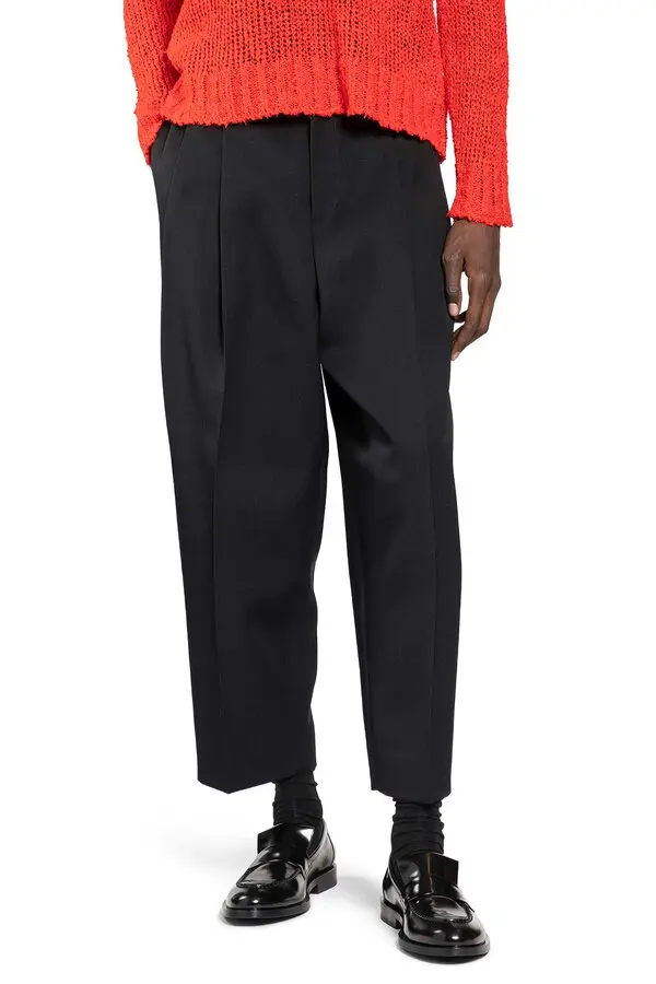 JIL SANDER Wool Gabardine Tapered Trousers - Black