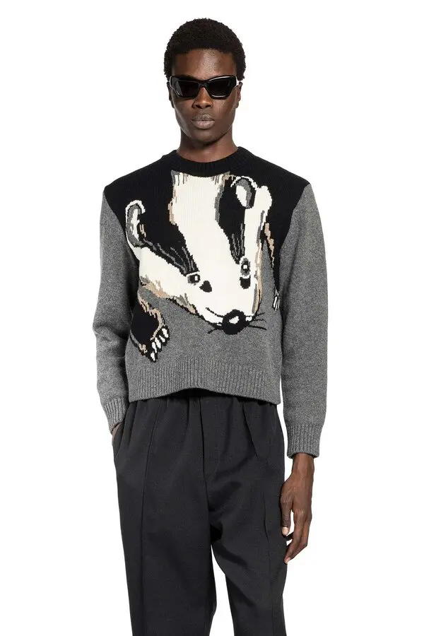 S.S.DALEY Badger Intarsia Lambswool Sweater