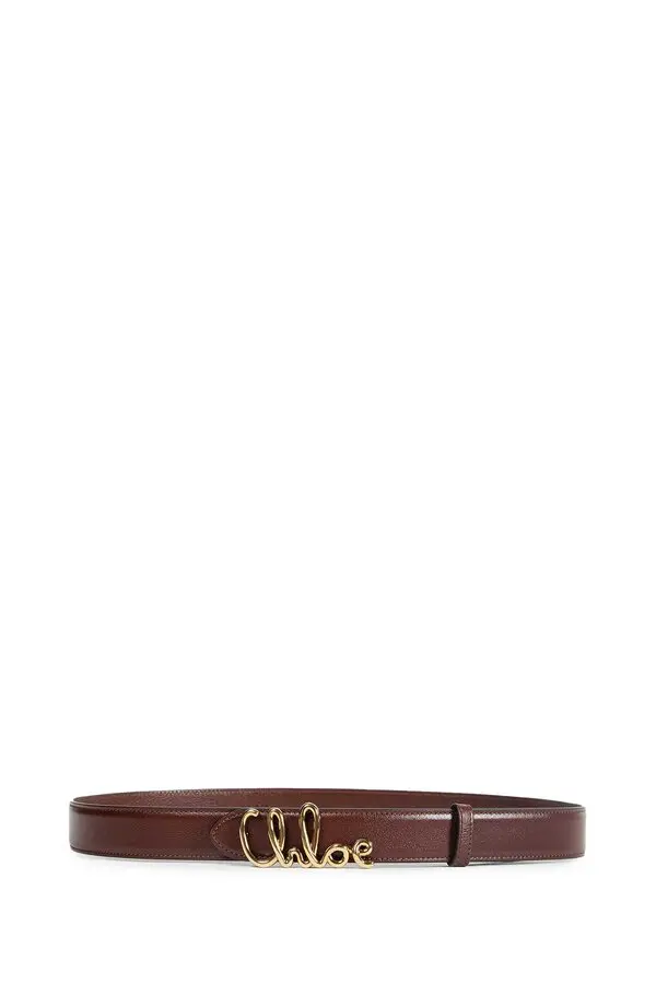 Chloé Iconic Logo Leather Belt - Brown