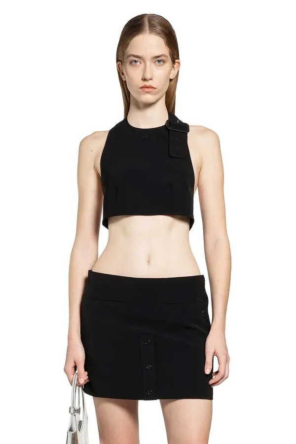 COURREGES Double Buckle Crepe Bra
