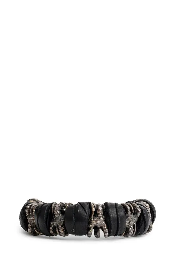 KD2024 Leather And Silver Bracelet With Hook Closure