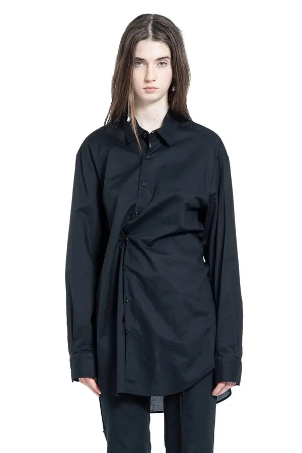 ANN DEMEULEMEESTER Elisabeth Twisted Oversized Cotton Shirt