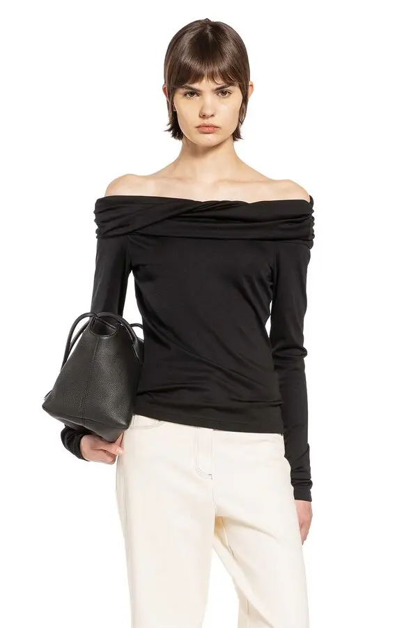 Max Mara Off-the-shoulder Long Sleeve Top - Blue