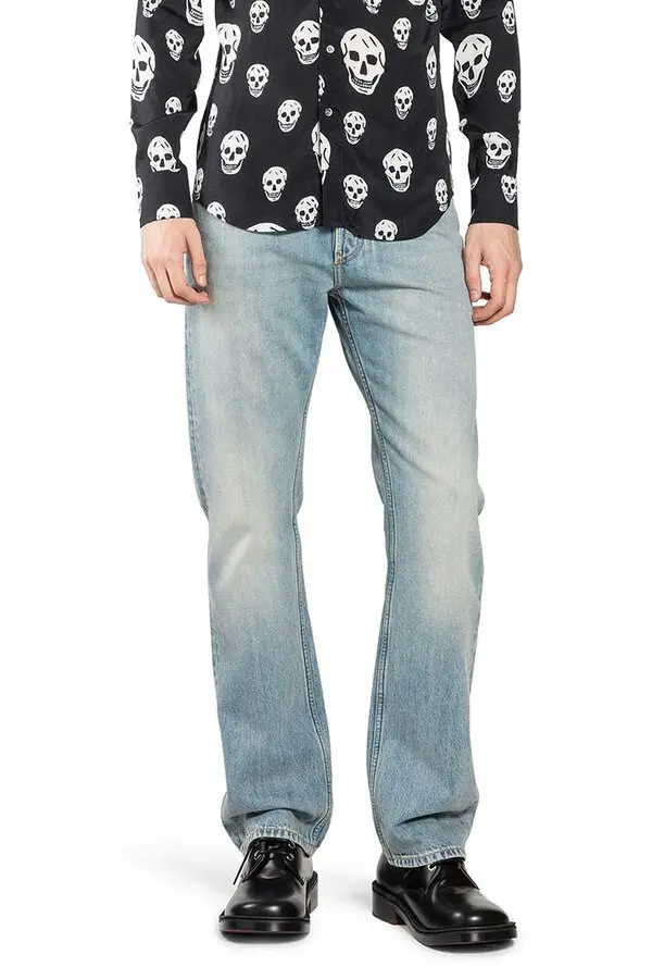Alexander McQueen Francis Jeans In Light Washed Denim - Blue