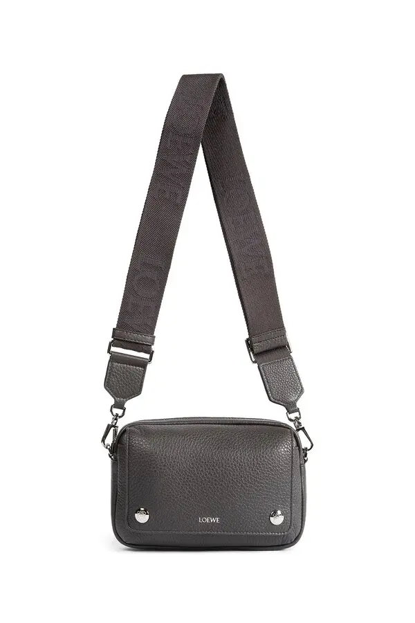 Loewe Small Pebble Messenger Bag In Grained Leather - Grey