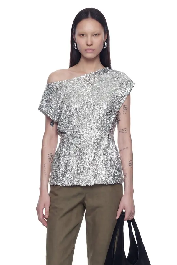 Coperni Sequined Adjustable T-shirt