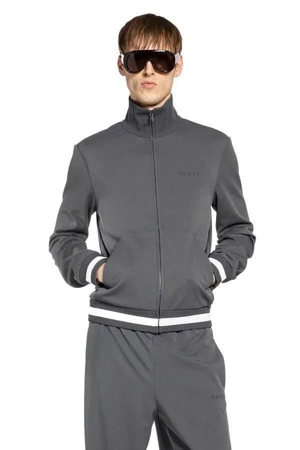 Gucci Technical Jersey Track Jacket With Embroidered Logo