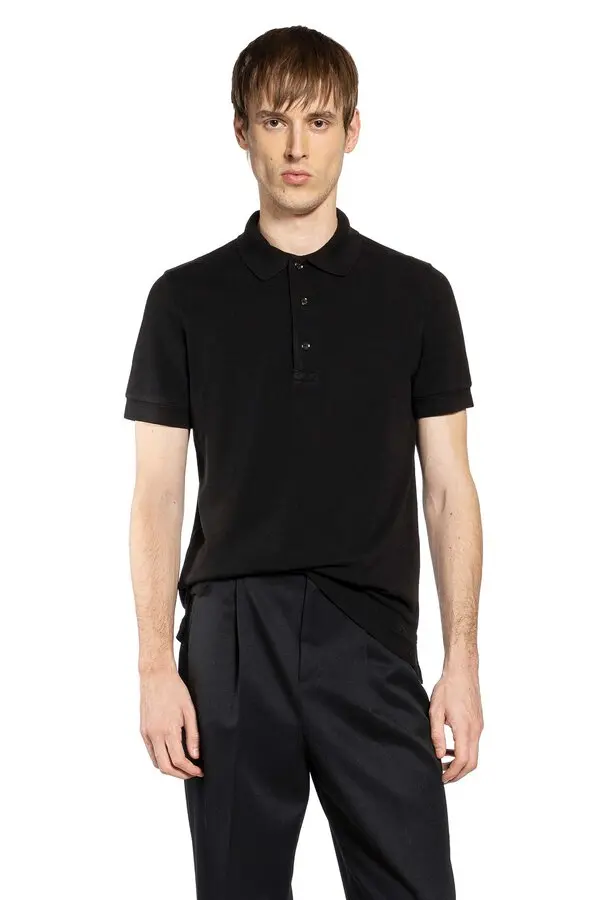 TOM FORD Cut And Sewn Shirt Sleeve Polo Shirt - Black