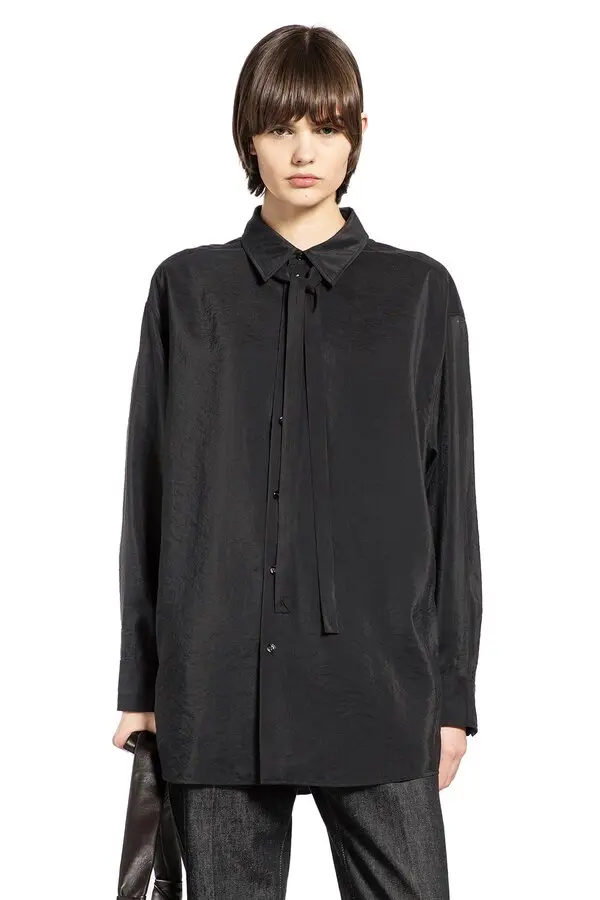 LEMAIRE Long Sleeve Silk Blend Shirt With Tie