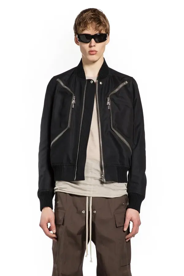 Rick Owens Cordura Cotton Temple Heizer Flight Bomber Jacket - Black