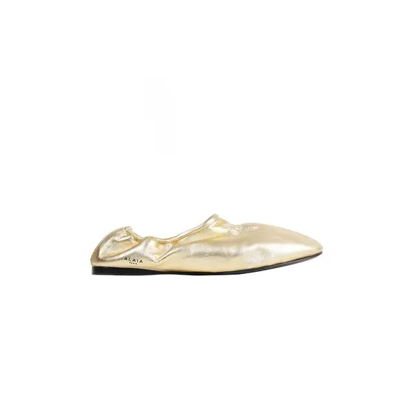 Alaïa Supple Leather Slippers - Gold