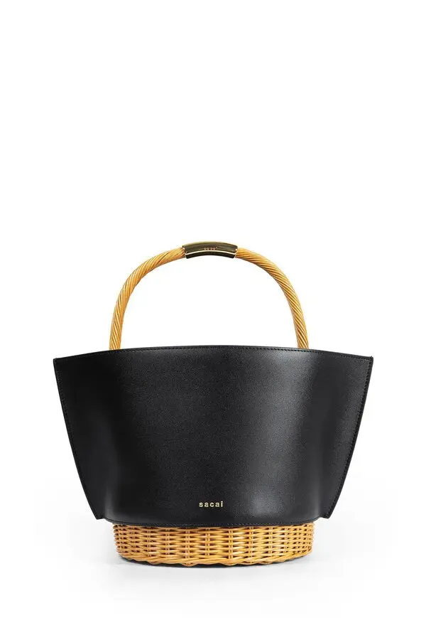 Sacai Leather X Rattan Medium Basket