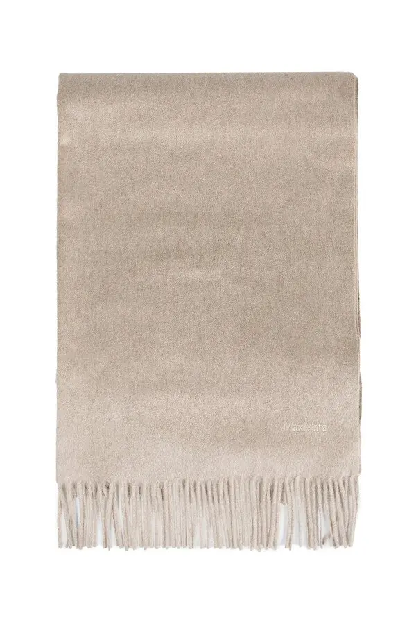 Max Mara Cashmere Logo Stole - Beige