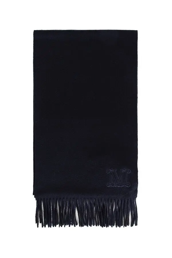 Max Mara Monogram Pure Cashmere Stole - Blue