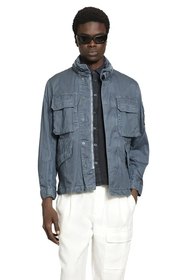 C.P. COMPANY 50 Fili Wax Field Jacket - Blue