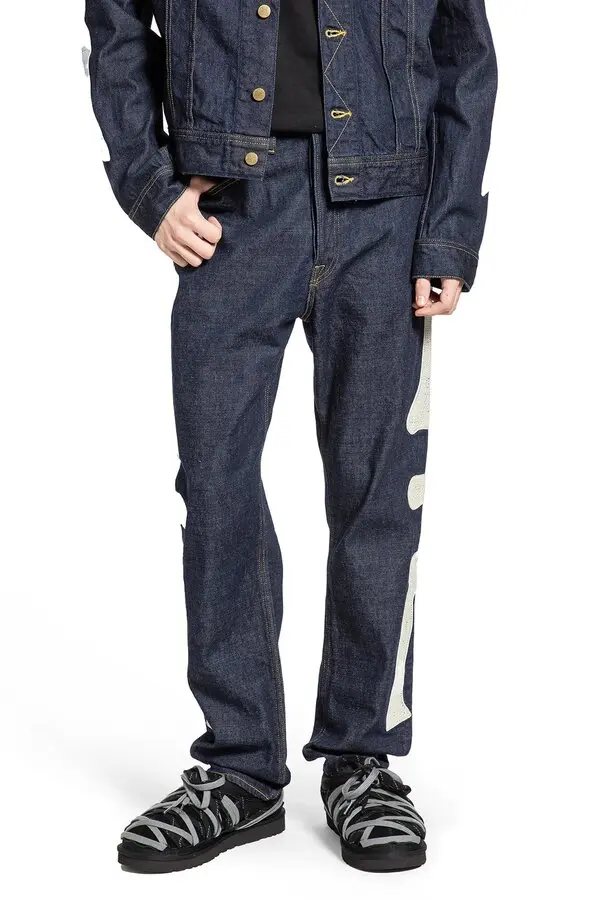 Kapital Okagilly Straight-leg Jeans With Crochet Detailing