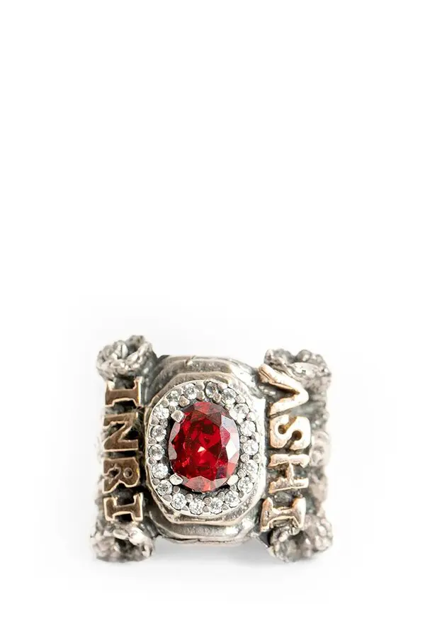 KD2024 Inri Ring With Red Garnet Embellishment - Multicolor