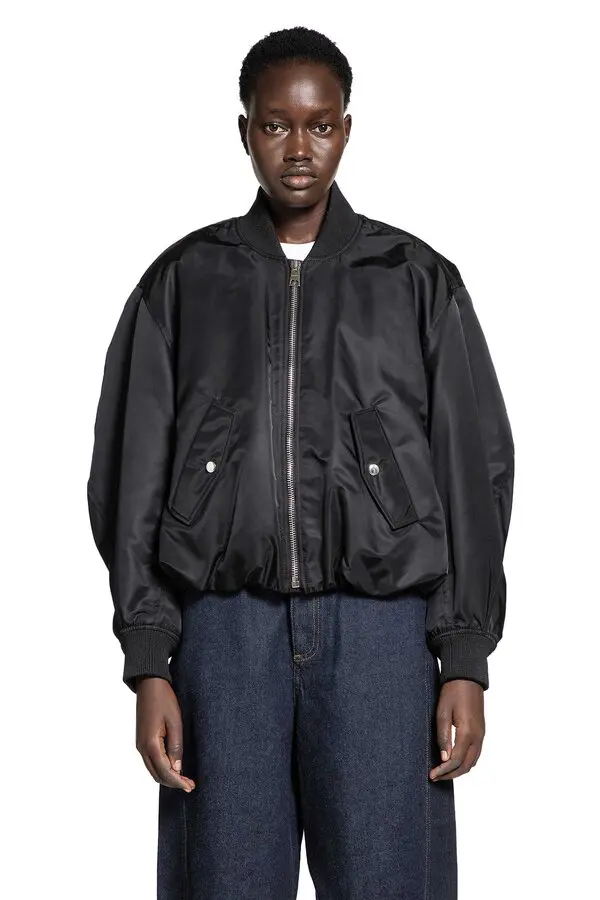Givenchy Cropped Cocoon Bomber Jacket - Black