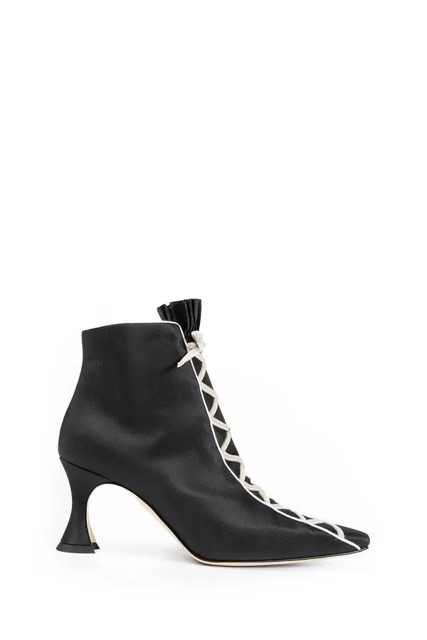 Manolo Blahnik Silk Satin Ankle Boots