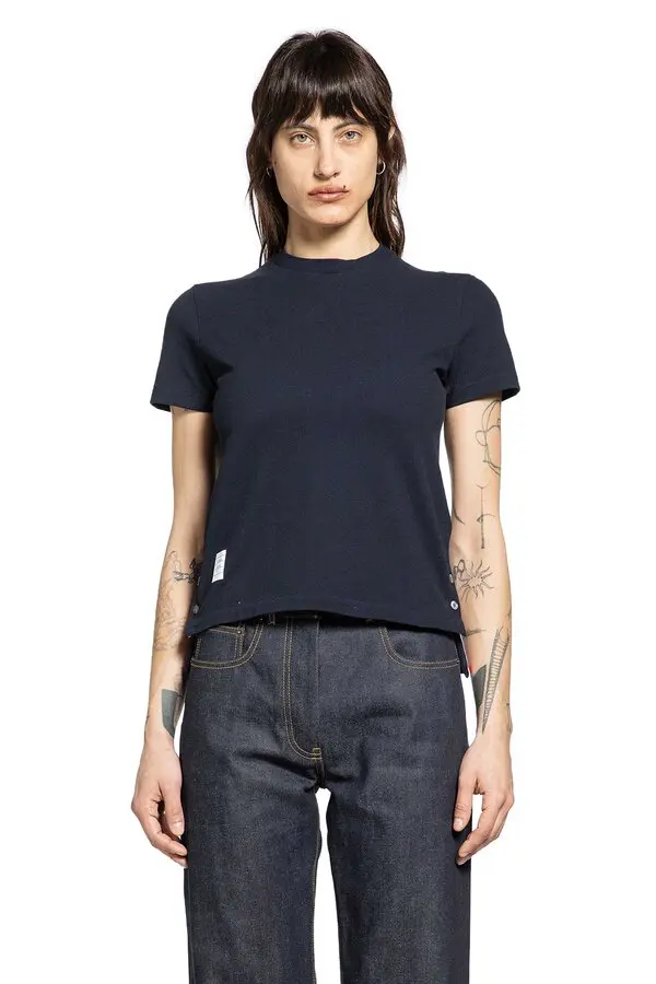 Thom Browne Classic Piqué T-shirt With Signature Stripes