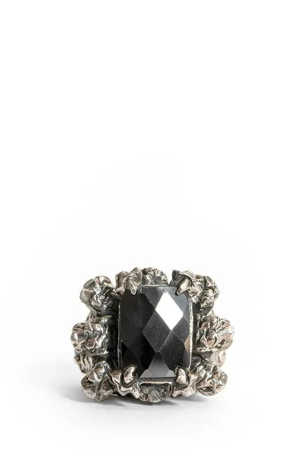 KD2024 Tiger Temple Ring With Onyx Stones