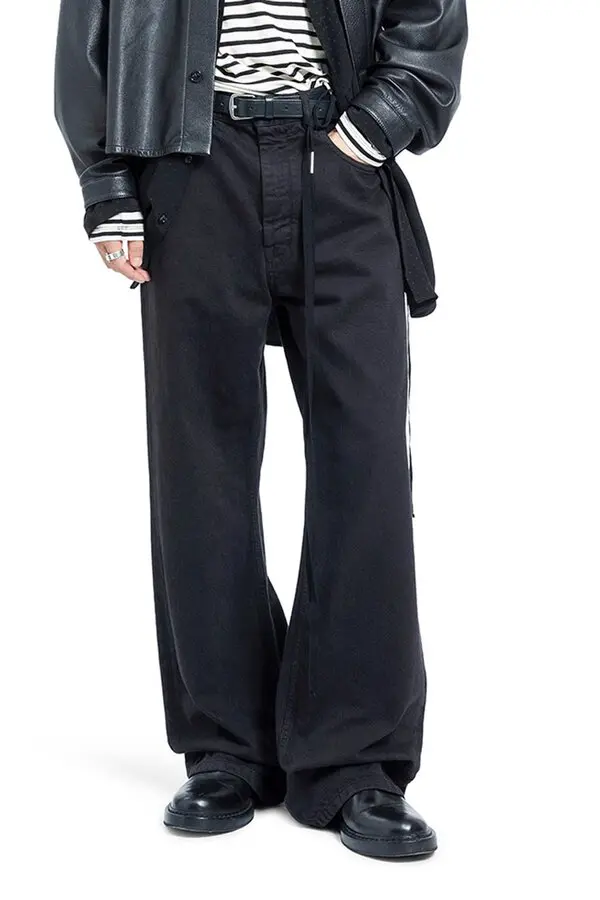 ANN DEMEULEMEESTER Cotton Denim Flared Trousers
