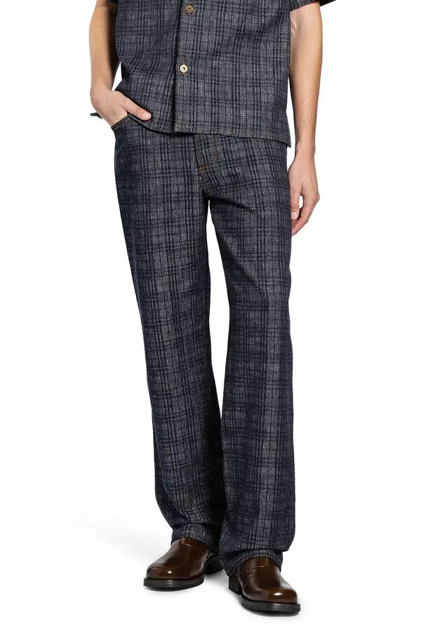 Burberry Slim Fit Plaid Denim Jeans